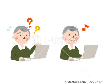 Elderly people using personal computers - Stock Illustration [22272475 ...