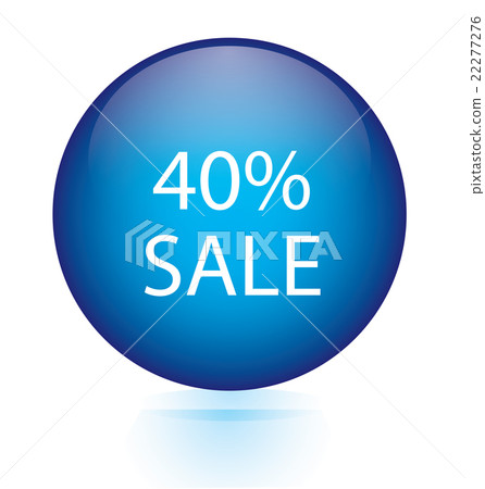 Sale fourty percent blue circular button - Stock Illustration [22277276 ...