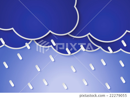 Paper rain clouds and rains - Stock Illustration [22279055] - PIXTA