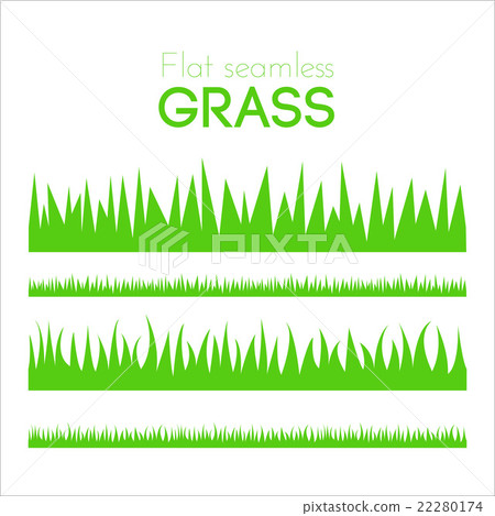 Vector flat grass set isolated on white background - Stock Illustration ...