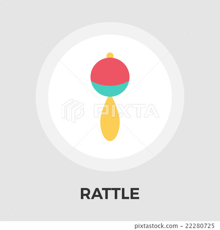 Rattle Flat Icon - Stock Illustration [22280725] - PIXTA