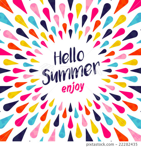 Hello summer typography enjoy vacation concept - Stock Illustration ...
