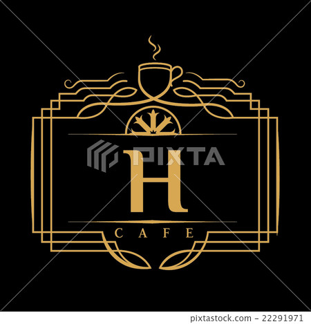 Coffee brand letter H vector logo template - Stock Illustration ...