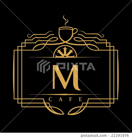 Coffee brand letter M vector logo template - Stock Illustration ...