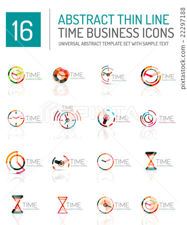 Geometric clock and time icon set - Stock Illustration [22297188] - PIXTA