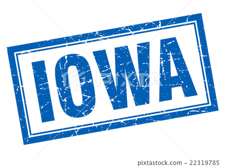 Iowa blue square grunge stamp on white - Stock Illustration [22319785 ...