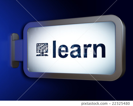 Learning concept: Learn and Computer Pc on - Stock Illustration ...