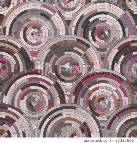 Radial concentric circles mosaic ceramic tile... - Stock Illustration ...