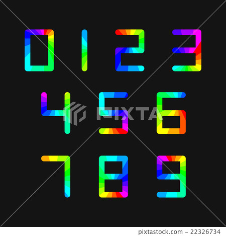 Set of rainbow numbers, vector illustration. - Stock Illustration ...