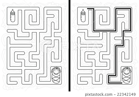 Easy baby maze - Stock Illustration [22342149] - PIXTA