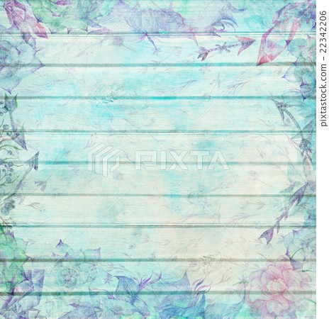 Shabby Chic Wood Background with Watercolor - Stock Illustration ...