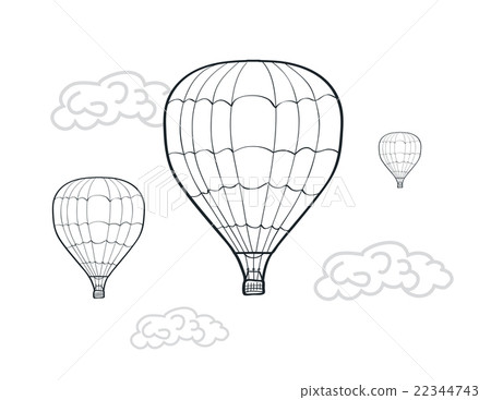 hand drawn air balloons - Stock Illustration [22344743] - PIXTA