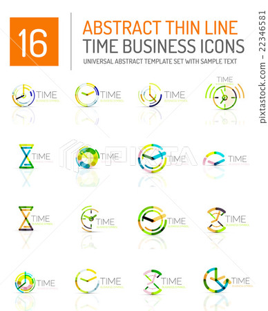 Geometric clock and time icon set - Stock Illustration [22346581] - PIXTA