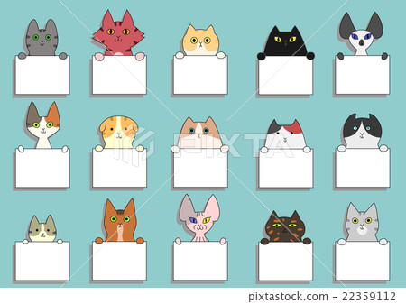 Set of cute cat cards - Stock Illustration [22359112] - PIXTA