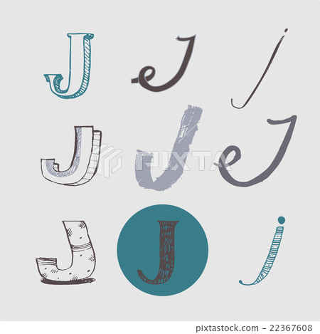 Original letters J set on light gray background - Stock Illustration ...