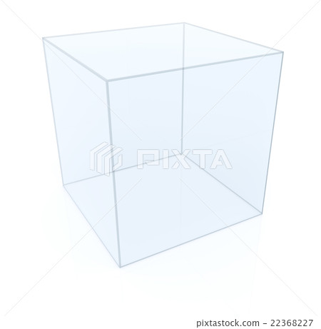 Empty glass cube on white background - Stock Illustration [22368227 ...