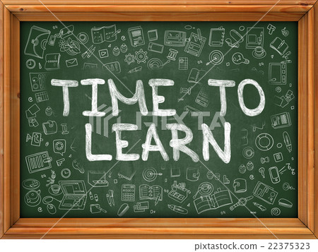 Time to Learn Concept. Green Chalkboard with - Stock Illustration ...