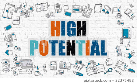 Multicolor High Potential on White Brickwall - Stock Illustration ...