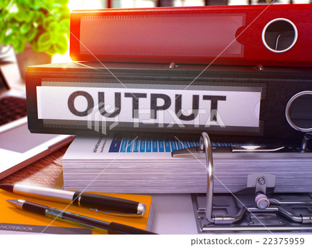 Output on Black Office Folder. Toned Image. - Stock Illustration ...