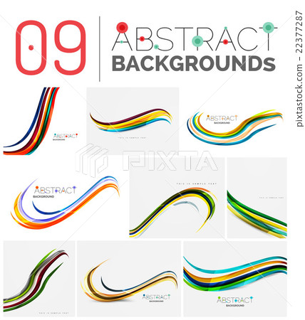 Set of smooth abstract backgrounds-插圖素材 [22377287] - PIXTA圖庫