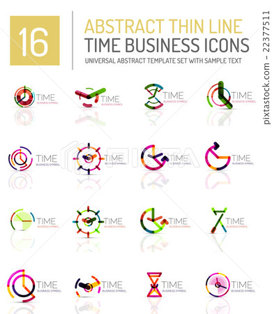 Geometric clock and time icon set - Stock Illustration [22377511] - PIXTA