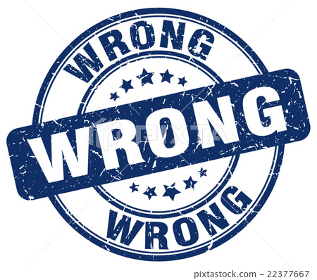 wrong blue grunge round vintage rubber stamp - Stock Illustration ...