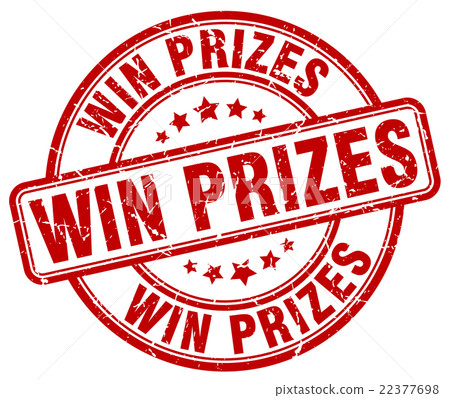 win prizes red grunge round vintage rubber stamp - Stock Illustration ...