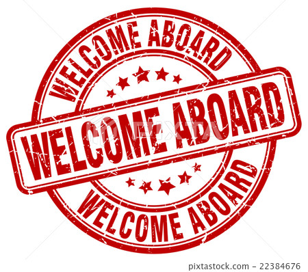 welcome aboard red grunge round rubber stamp - Stock Illustration ...
