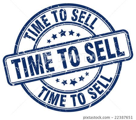 time to sell blue grunge round rubber stamp - Stock Illustration ...