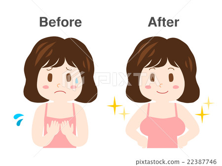 Female bust up illustration before after - Stock Illustration [22387746 ...