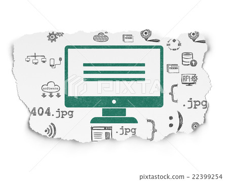 Software concept: Monitor on Torn Paper background - Stock Illustration ...