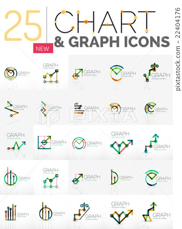 Collection of chart logos - Stock Illustration [22404176] - PIXTA