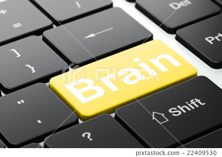Healthcare concept: Brain on computer keyboard - Stock Illustration ...