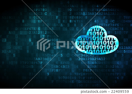 Cloud computing concept: Cloud With Code on - Stock Illustration ...