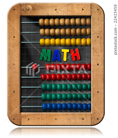 Math - Blackboard with Colorful Abacus - Stock Illustration [22415459 ...