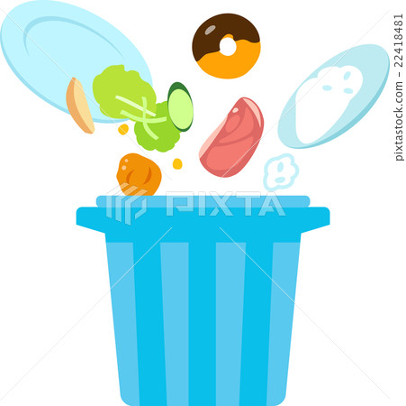 Illustration of foods thrown away in the... - Stock Illustration ...