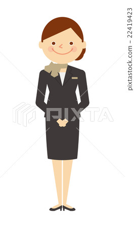Concierge Female whole body Working illustrations - Stock Illustration ...