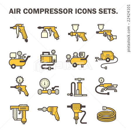 Air compressor icons - Stock Illustration [22424101] - PIXTA