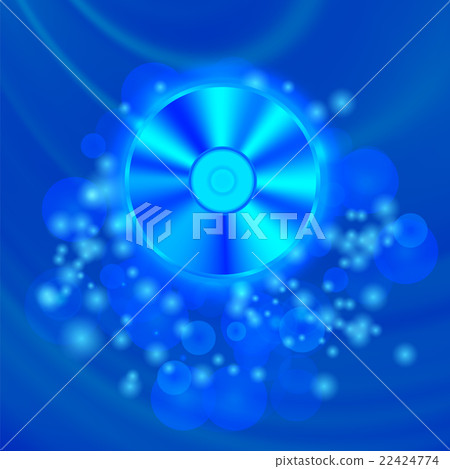 Compact Disc Isolated on Blue Blurred Background - Stock Illustration ...