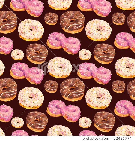 Hand drawn seamless pattern glazed donuts - Stock Illustration ...