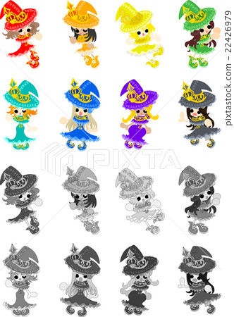 A girl icon of a fashionable wizard - Stock Illustration [22426979] - PIXTA