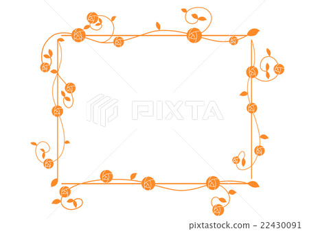 Simple frame of orange roses - Stock Illustration [22430091] - PIXTA