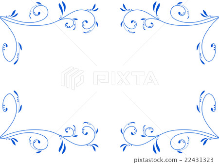 Blue vine simple frame - Stock Illustration [22431323] - PIXTA