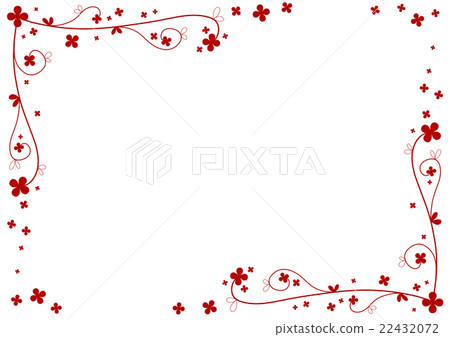 Simple frame of red flowers - Stock Illustration [22432072] - PIXTA