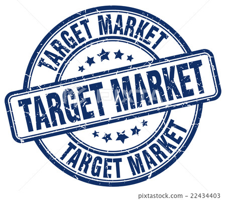 target market blue grunge round rubber stamp - Stock Illustration ...