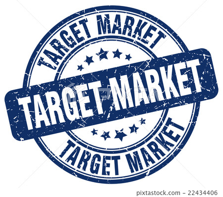 target market blue grunge round rubber stamp - Stock Illustration ...