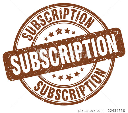 subscription brown grunge round rubber stamp - Stock Illustration ...