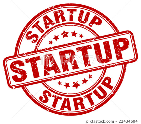 startup red grunge round vintage rubber stamp - Stock Illustration ...