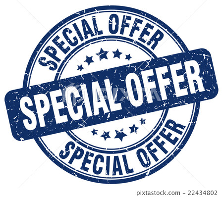 special offer blue grunge round rubber stamp - Stock Illustration ...