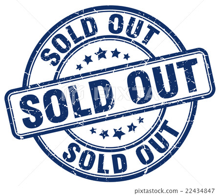 sold out blue grunge round vintage rubber stamp - Stock Illustration ...